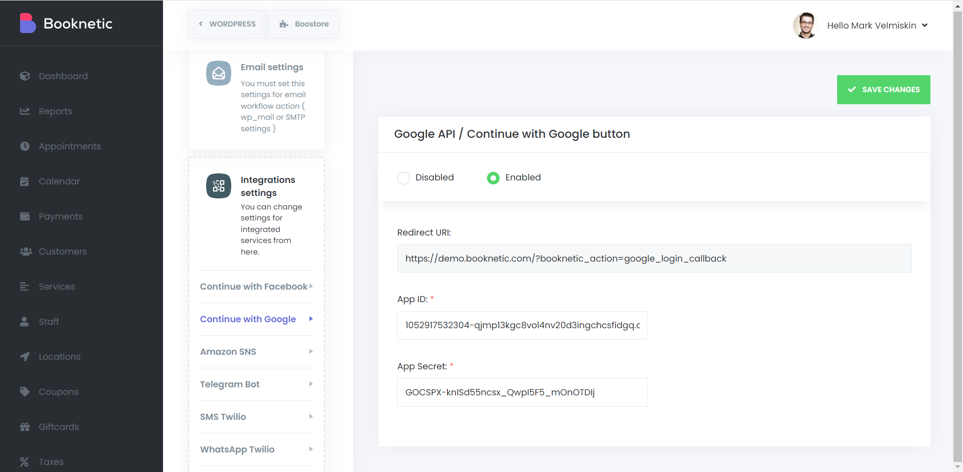 Continue with Google button