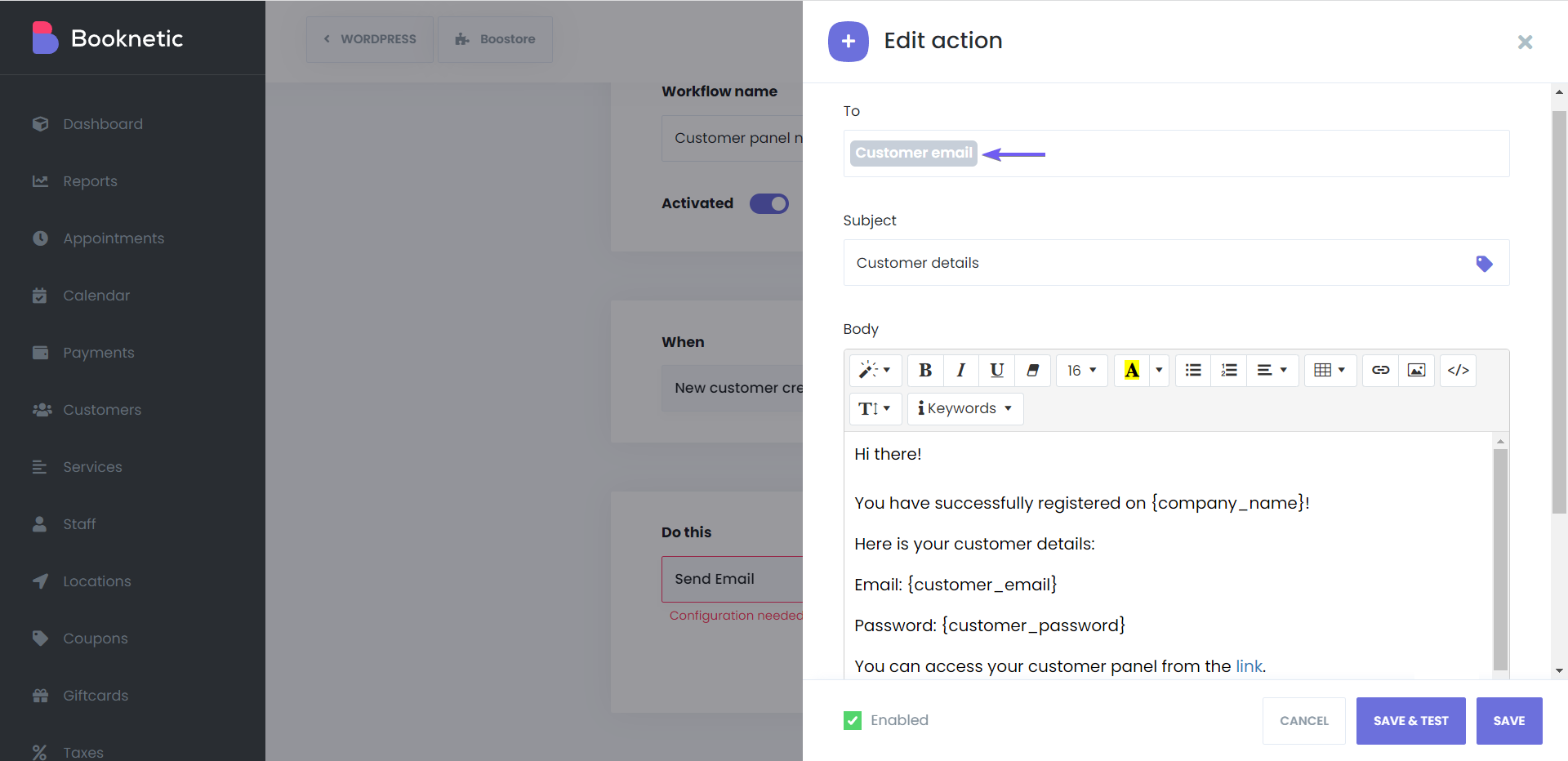 Front-end Customer Panel