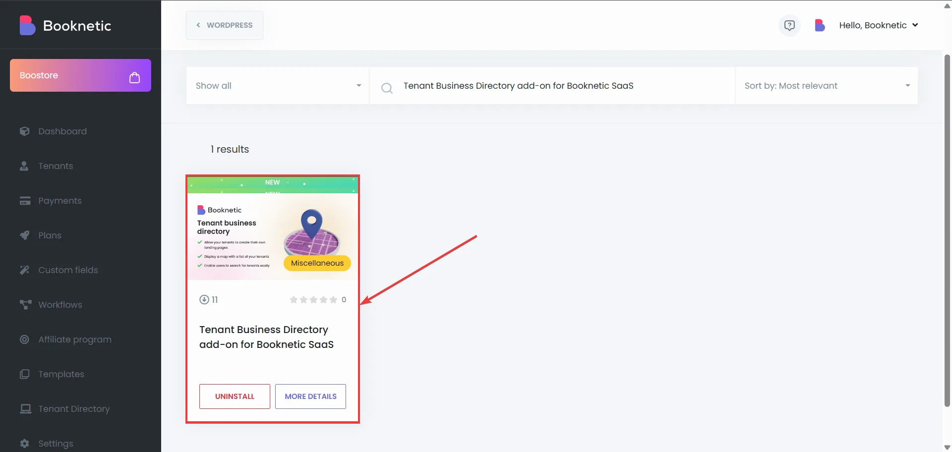Tenant Business Directory