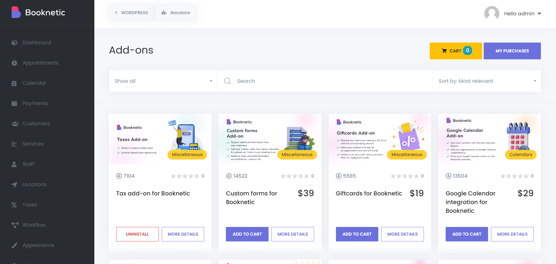 Boostore for Booknetic